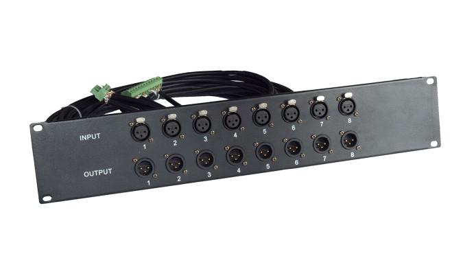 Patch Panel X-series Prefab, plug and play 19" 2U XLR connection panel
